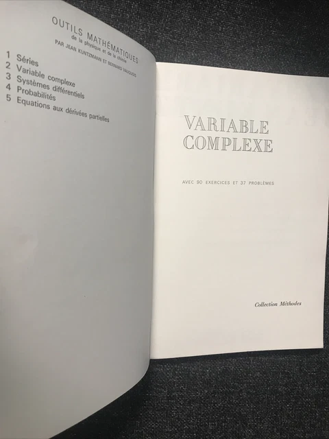 OUTILS MATHÉMATIQUES VARIABLE COMPLEXE, KUNTZMANN Jean, 1967, Hermann EUR 9,90 - PicClick FR