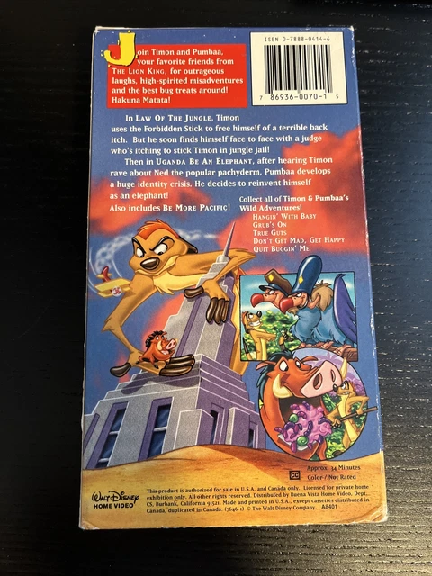 TIMON & PUMBAA'S Wild Adventures (VHS, Volume 5) Live and Learn $8.00 ...
