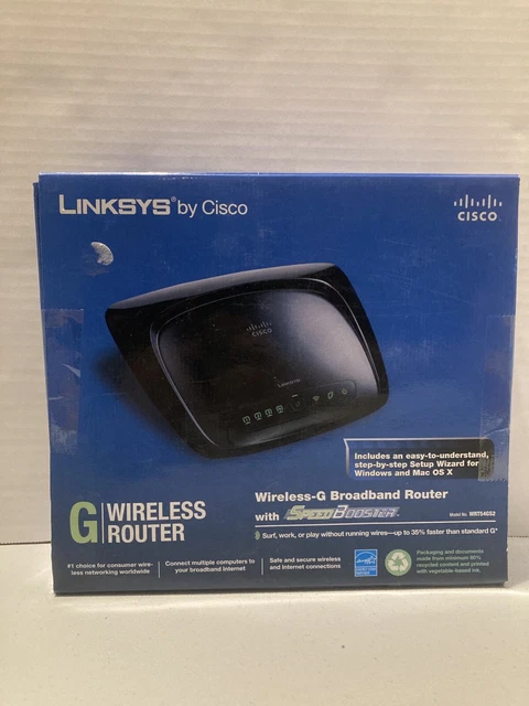 LINKSYS CISCO WIRELESS-G Broadband WiFi Router WRT54G2 V1 4-Port Pre ...
