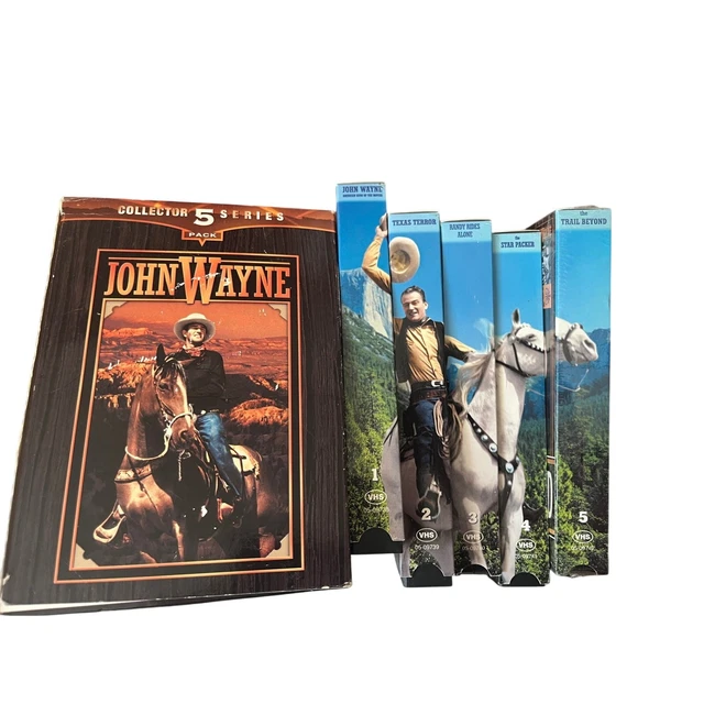 JOHN WAYNE, COLLECTOR Series, 5 pack, VHS volumes 1-5, #5 unopened £25. ...