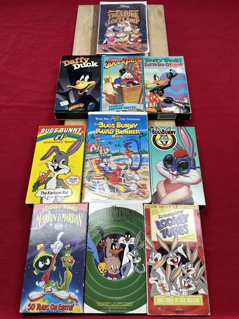LOONEY TOONS VHS lot Bugs Bunny DuckTales Marvin The Martian Road ...