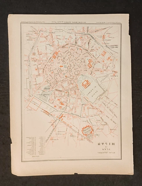 PIANTA DI MILANO By Geisendorfer - Antica Mappa Ed. 1880 EUR 16,00 ...