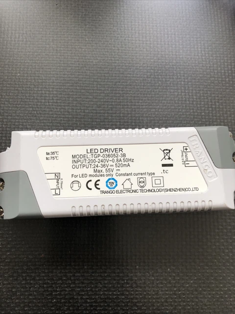TRANGO MODEL TGP-036052-3B Trafo LED DRIVER-Ersatztrafo /OUPUT: 24-36V ...
