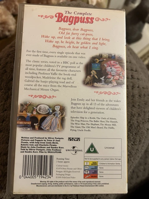 BAGPUSS, THE COMPLETE Bagpuss, VHS Video, 1999, Cert U £9.71 - PicClick UK