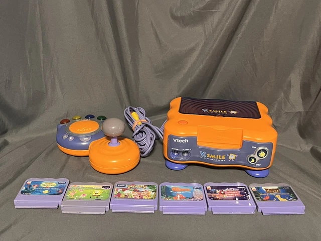 VTECH V SMILE TV Learning System Console One Controller W/ 6 Games (Not ...