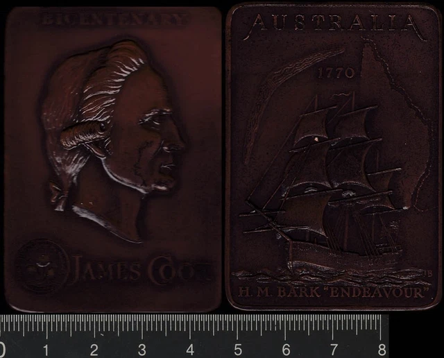 AUSTRALIA: 1970 BICENTENARY Captain James Cook Endeavour rectangular ...