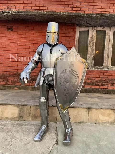 MEDIEVAL ARMOR SUIT Knight Templar Of Crusader Combat Costume Full Body ...