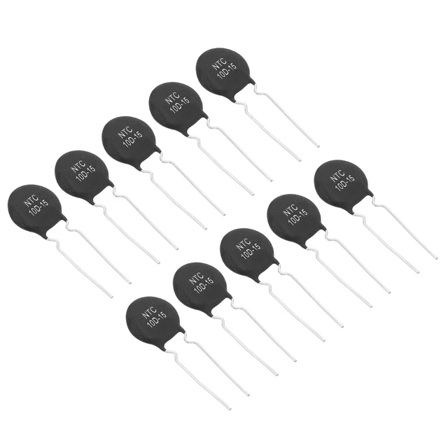 NTC THERMISTORS RESISTORS, 10Pcs 10 Ohm NTC 10 D-15 Temperature Sensor ...