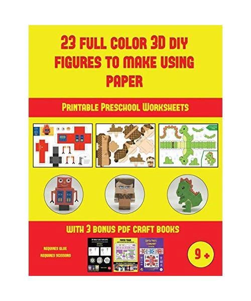 PRINTABLE PRESCHOOL WORKSHEETS (23 Full Color 3D Figures to Make Using ...