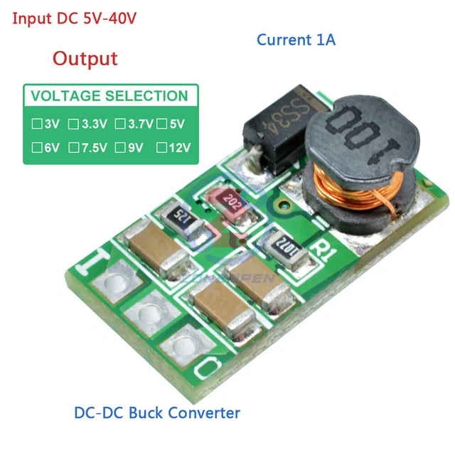 DC-DC BUCK CONVERTER Step Down Regulator Module 3V 3.3V 3.7V 5V 6V 7.5V ...