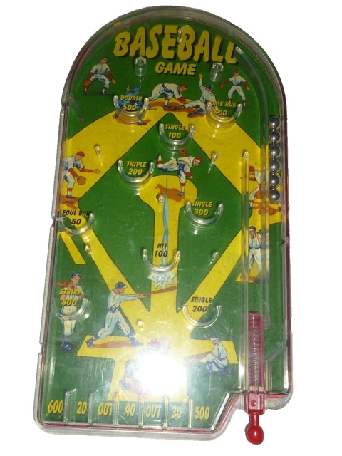 HOME RUN PINBALL Baseball Game Toy Schylling Classic Handheld Pin Ball ...