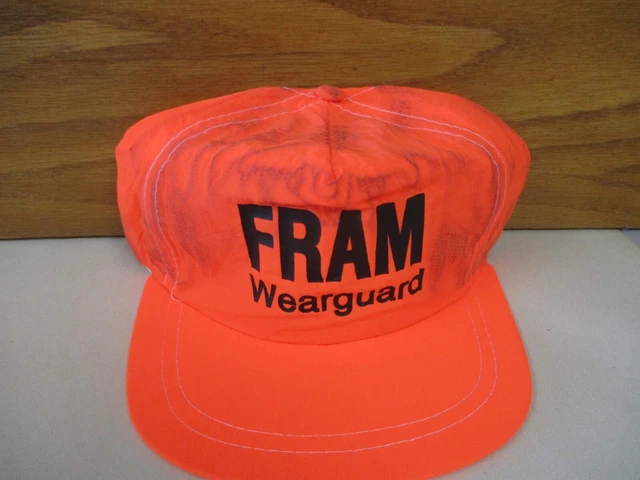 VINTAGE FRAM WEARGUARD Oil Filters Orange Neon Baseball Cap Hat ...