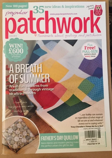 POPULAR PATCHWORK FREE Pattern Sheet New Ideas Vintage June 2014 FREE SHIPPING! £11.30 - PicClick UK