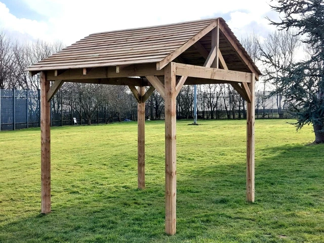 TIMBER WOODEN GARDEN Frame Kit With Roof 2.4m x 2.4m -The Rustic Range ...