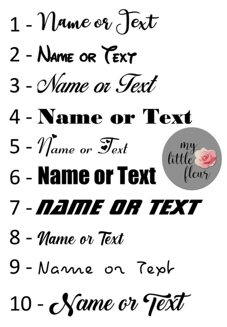 1 X CUSTOM Personalised Word/Name Cut Vinyl Decal/Sticker variety of ...