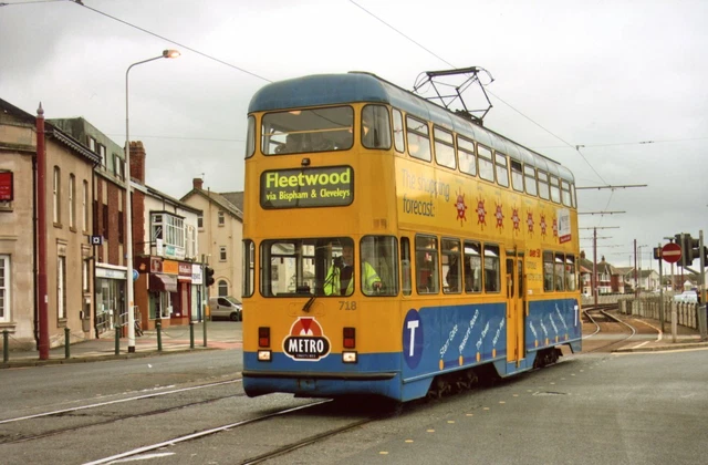 BLACKPOOL TRAM TRAMWAY Millennium Car 718 metro yellow blue 6x4 ...