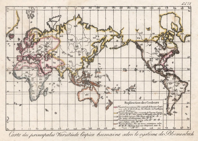 WORLD MAP ETHNOLOGISCHE Card Original Lithography Map Engelmann 1820 £ ...