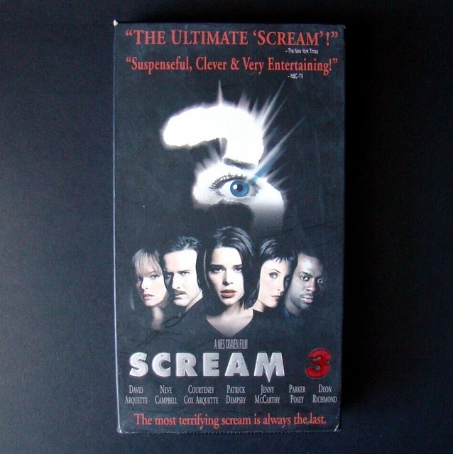 SCREAM 3 VHS 2000 Wes Craven Slasher Horror Film 00s Neve Campbell ...