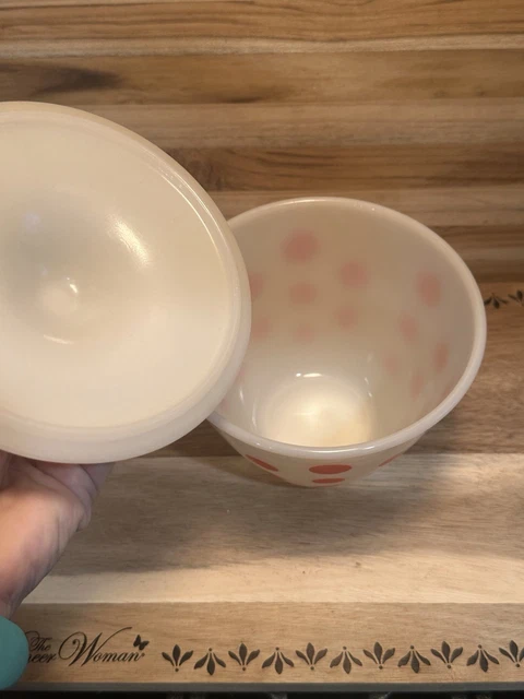 FIRE-KING RED DOT Grease Jar w/ Lid Milk Glass 1950s Anchor Hocking MCM ...