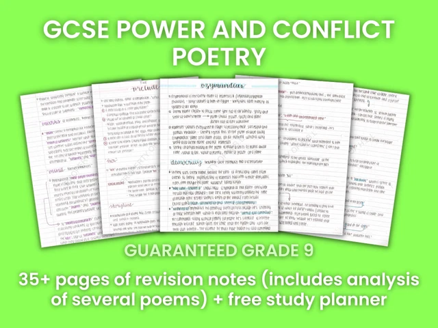 GCSE POWER AND Conflict Poetry Grade 9/A* Revision Notes English ...