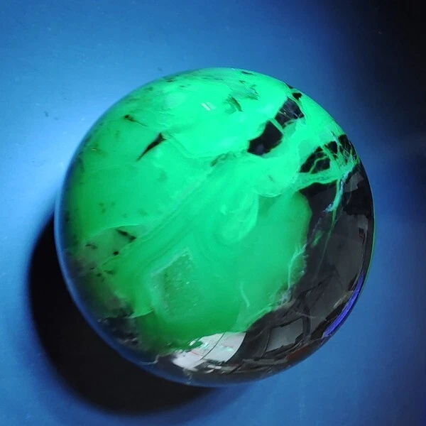 423G RARE NATURAL blue Volcanic Rock agate Sphere Quartz Crystal Ball ...