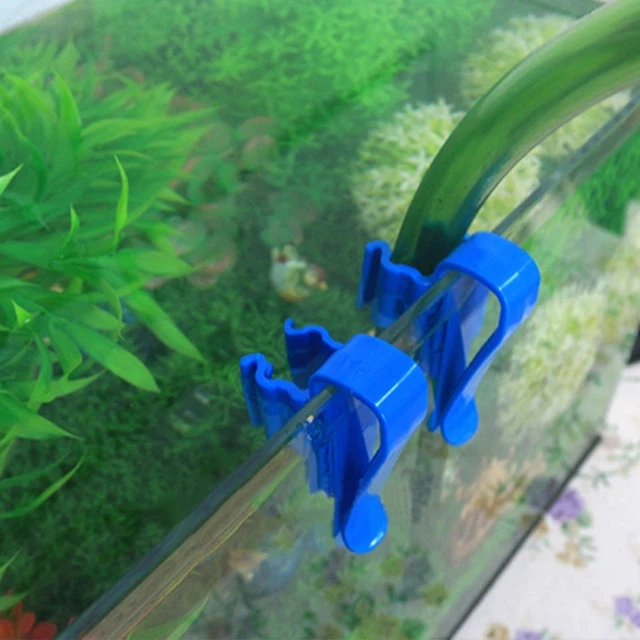 PIPE HOLDER ADJUSTABLE Plastic Aquarium Tube Clamp Hose Holders Clip ...