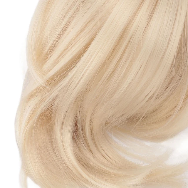 CREAM BLONDE DOLL Short Straight Wig Soft Realistic 1/4 Doll Wigs ...