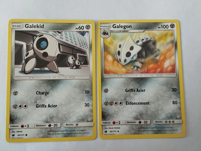 CARTES POKEMON GALEKID 65/111 et evo galegon 66/111 2017 fr EUR 1,50 ...