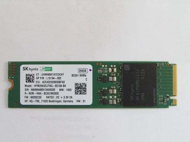SK HYNIX 256GB BC501 M.2 PCI-E x2 NVMe SSD HFM256GDJTNG-8310A - 98% ...