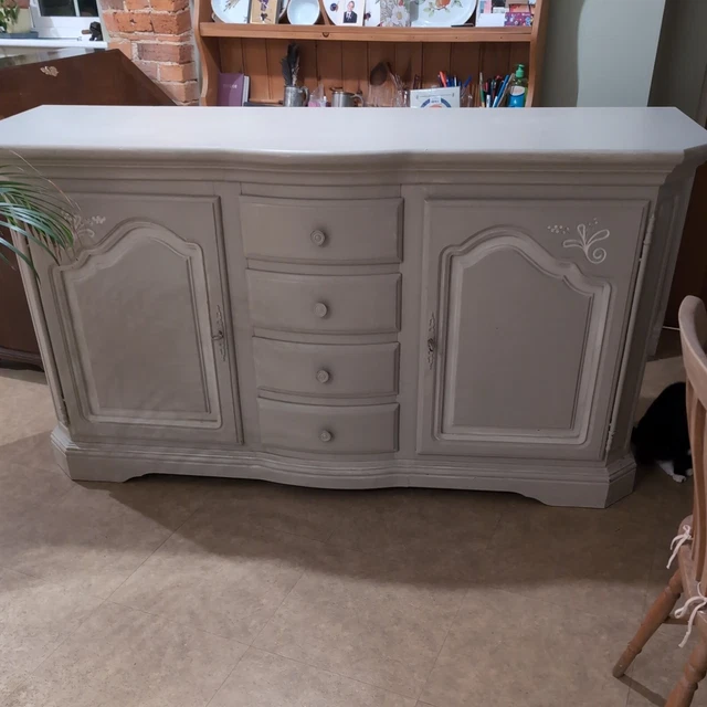 COUNTRY COTTAGE STYLE sideboard - two cupboards four drawers - solid ...