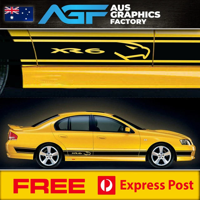 FORD BA BF XR6 XR8 Falcon Side Stripes Sticker Decal Kit SUITS GT-P ...