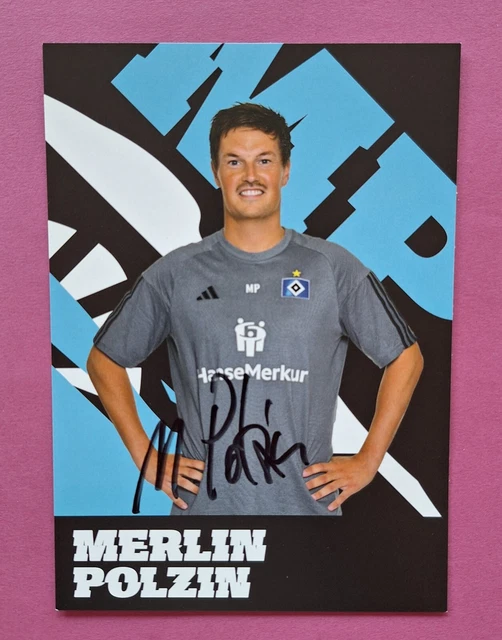 MERLIN POLZIN AUTOGRAMMKARTE HSV Hamburger SV 2024/25 24/25 NEU EUR 1 ...