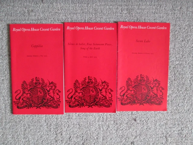 ROYAL OPERA HOUSE Convent Garden ballet programmes with ticket stubs x3 ...