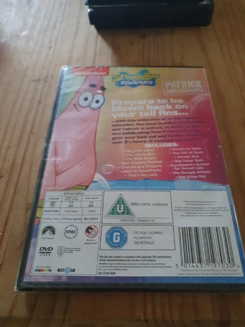 SPONGEBOB SQUAREPANTS .PATRICK SquarePants Region 2 Dvd New Sealed EUR ...