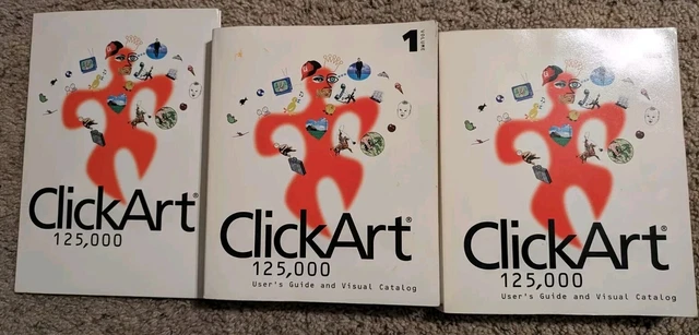 BRODERBUND CLICKART SOFTWARE Clip Art 125,000 - Images 9 CDs & 2 Books ...