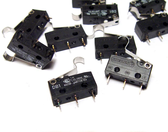 10X CHERRY DB1 Micro-Taster, Mikro-Schalter mit Hebel, Subminiatur ...