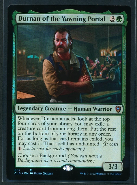 FEUILLE DE PORTAIL Durnan of the Yawning - Magic MTG 2022 Battle for ...