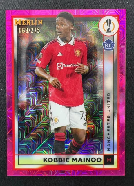 2022-23 TOPPS MERLIN Chrome UEFA Kobbie Mainoo #97 Pink Mojo Rookie RC ...