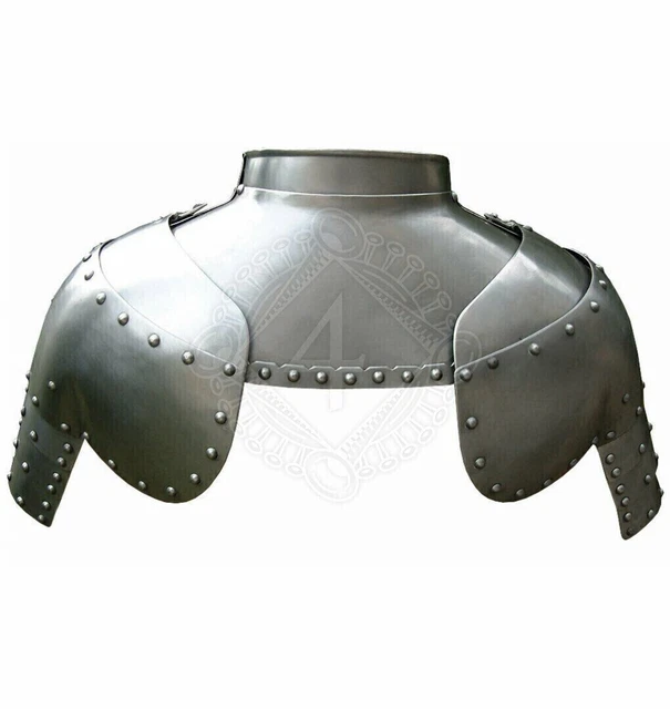MEDIEVAL LARP GOTHIC steel Pair Of Pauldrons With Gorget Shoulder Armor £211.78 - PicClick UK