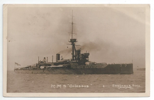 ABRAHAMS HMS COLOSSUS Colossus Klasse Schlachtschiff Royal Navy RP PC ...