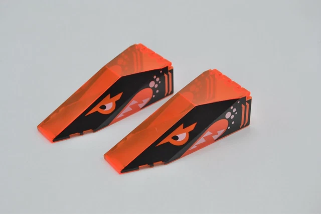 LEGO 2 X Cockpit Windschutz Trans-Neon Orange Windscreen 10x4x2 Canopy ...