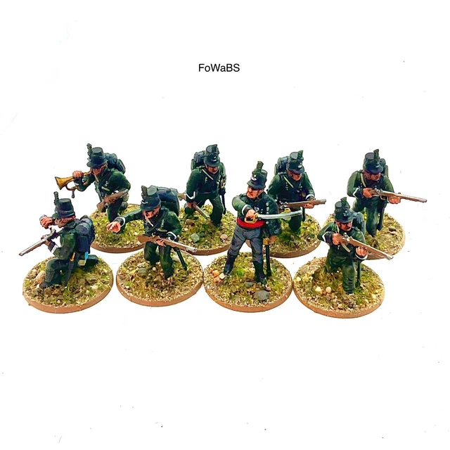 28MM BLACK POWDER Napoleonic British 95th Rifles painted by FoWaBS £85. ...