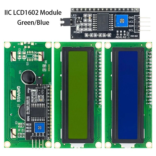 1602 I2C INTERFACE Adapter Blue Green Screen LCD1602 Module LCD Display ...