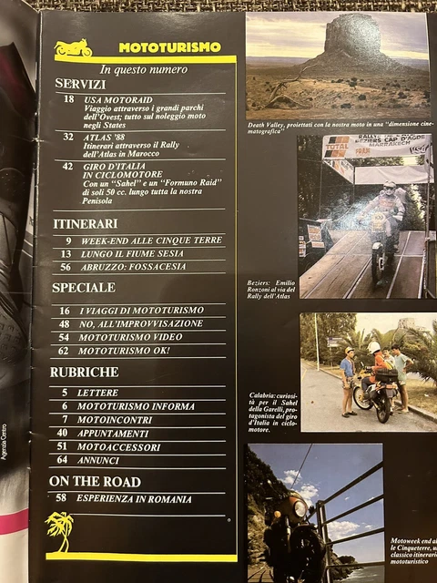 MOTOTURISMO RIVISTA N 10 ottobre novembre 1988 EUR 7,50 - PicClick IT