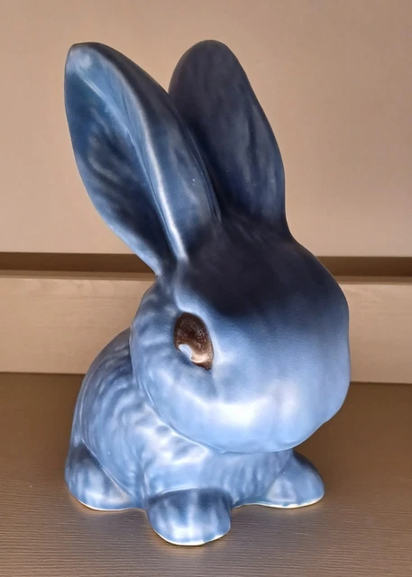 LARGE VINTAGE SYLVAC BLUE Snub Nose Bunny Rabbit Model No 1027. PERFECT ...