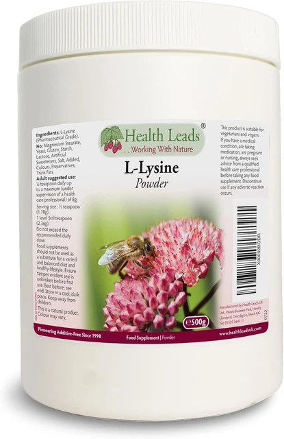 L-LYSINE POWDER 500G Pharmaceutical Grade (Additive Free) £15.90 ...