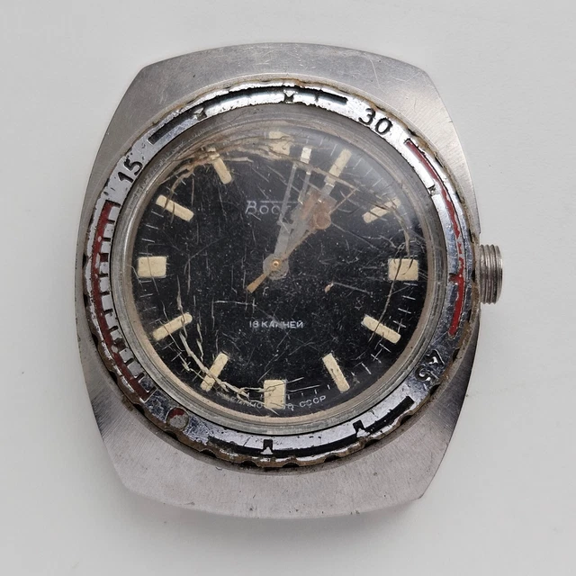 VOSTOK AMPHIBIA AMPHIBIAN Boctok Wostok Vintage USSR Barrel Shape 2209 ...