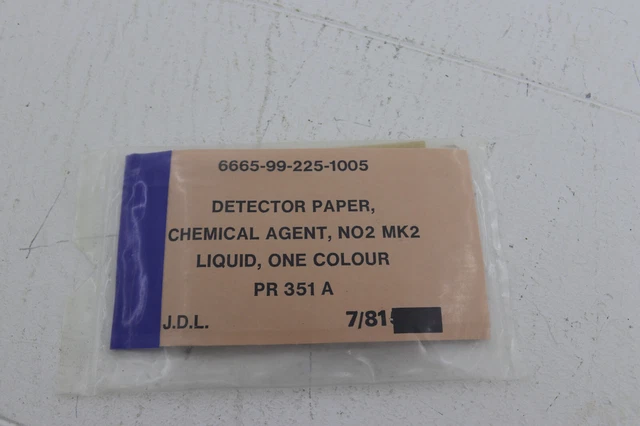 BRITISH MILITARY NBC Detector Paper, No.2, Mk2 Liquid, One Colour ...