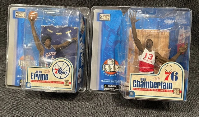 MCFARLANE NBA LEGENDS Dr J Julius Irving, Wilt Chamberlain Philadelphia ...