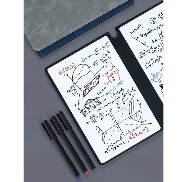 REUSABLE ERASABLE NOTEPAD Writing Pad Portable PU Whiteboard for Note ...